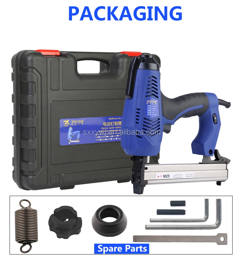Xinyi M25 18gauge 2350w Electric Staple Gun 220v Wooden Case Stapler ...