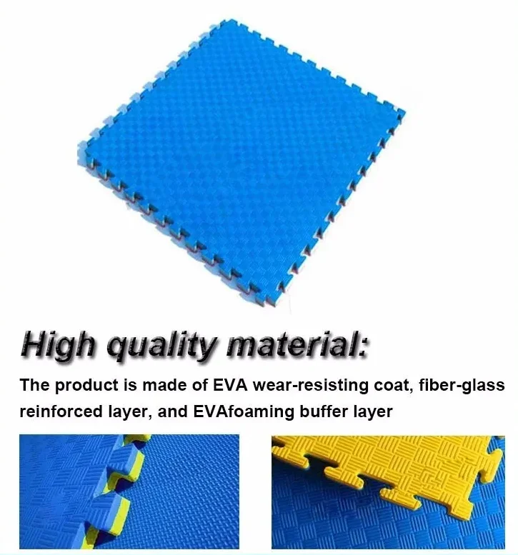 Durable Tatami Puzzle Eva Octagon Taekwondo Mat - Plum, Blue