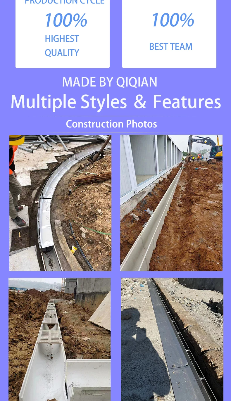 Outdoor Resin Concrete Water Drainage Channel Stainless Steel Grating ...