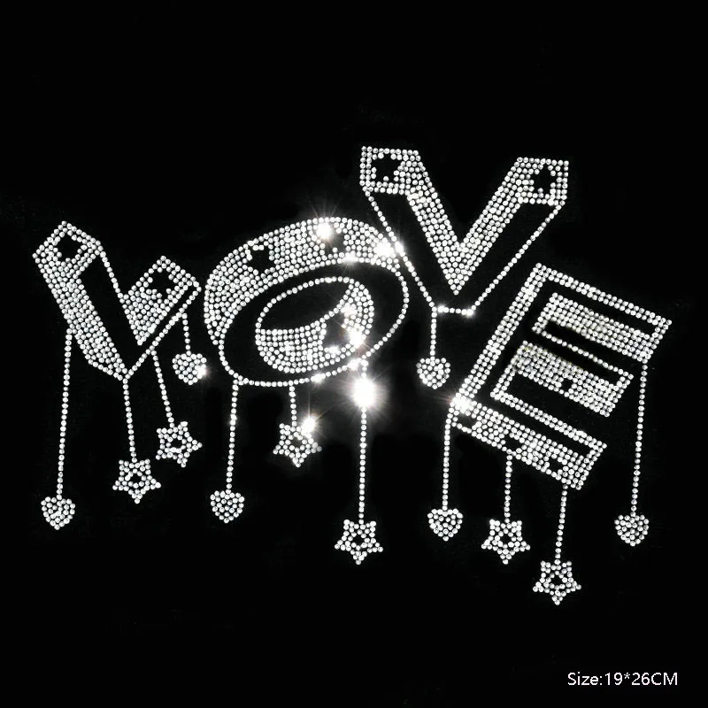 Custom Heat Transfers Love Design Personalizada Design Rhinestone ...
