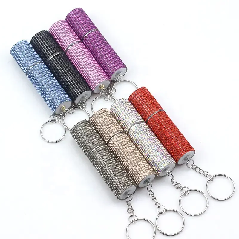 Portable Small Bling Spray Bottle Keychain Women Crystal Rhinestone ...