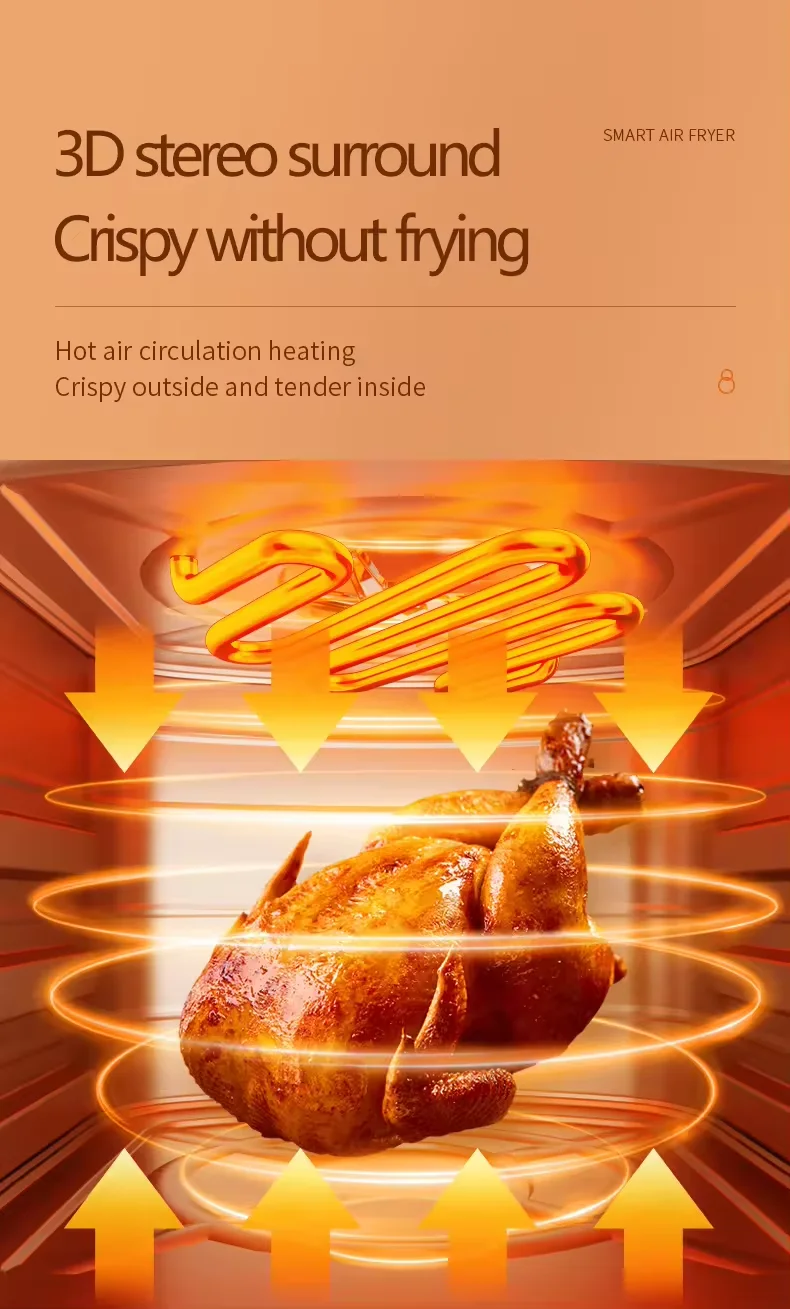 15L Whole Chicken Toaster air Fryer Oven Deep Frying Electric Hot air ...