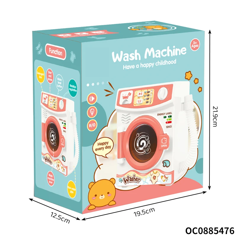 Blue Pink Toy Washing Machine - Pretend Play Fun for Kids