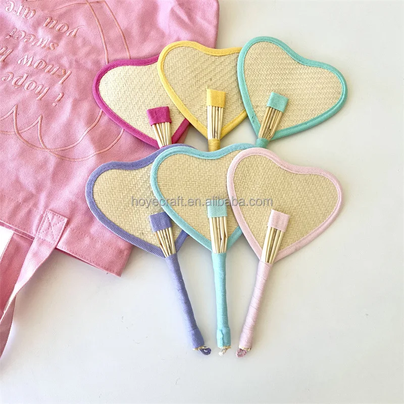 Creative Special Gift Straw Woven Fan Portable Color Leaf Fan| Alibaba.com