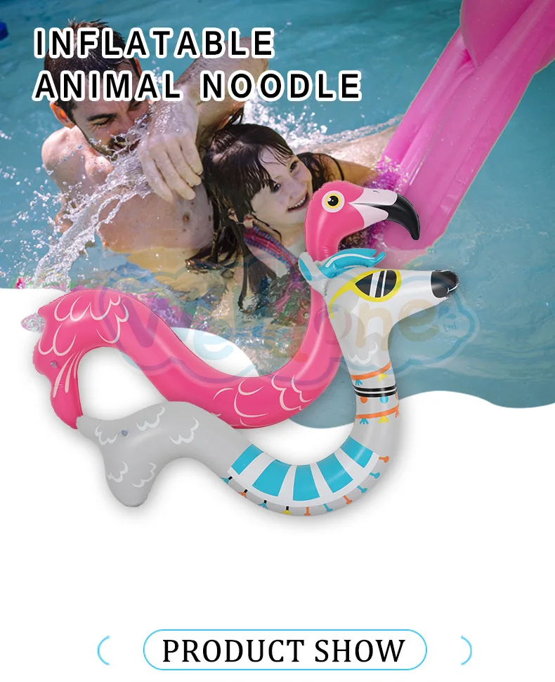 Flamingo Noodle Inflatable Ride On Pool Float Water Swimming For Kids ...