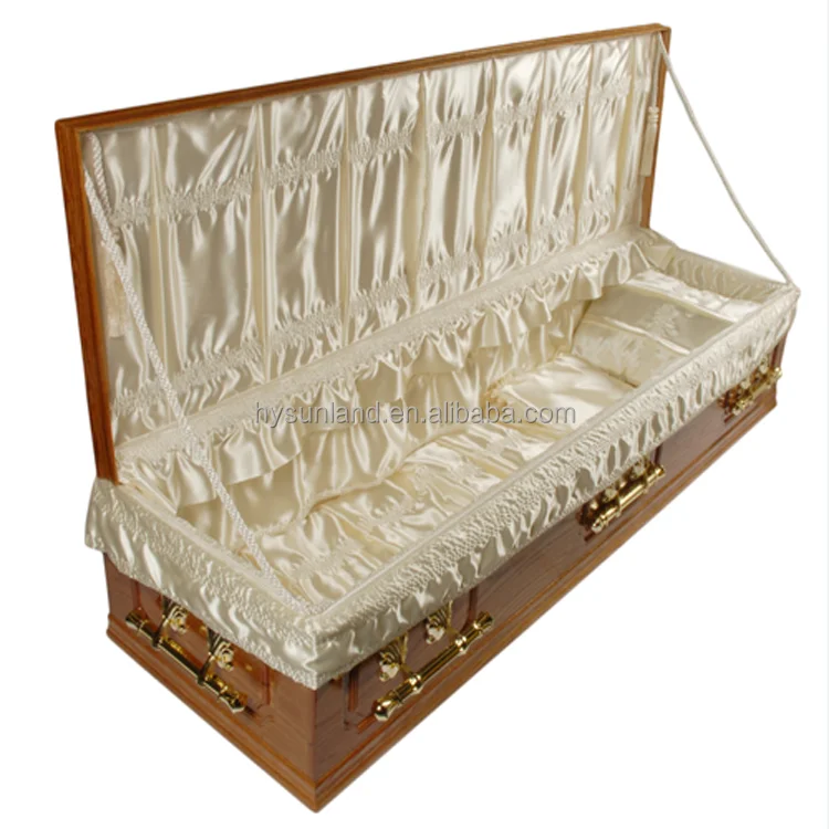 F161 Fashion White Beige Color Satin Eco Coffin Liing Satin Casket ...