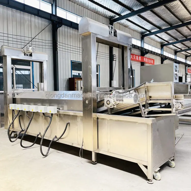 Small Continuous Gas Frying Machine and Conveyor Samosas Fryers ...