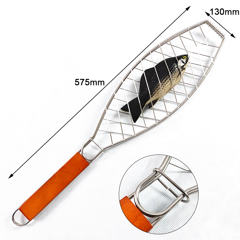 Portable Stainless Steel Bbq Fish Grill Basket Bbq Barbecue Basket With ...