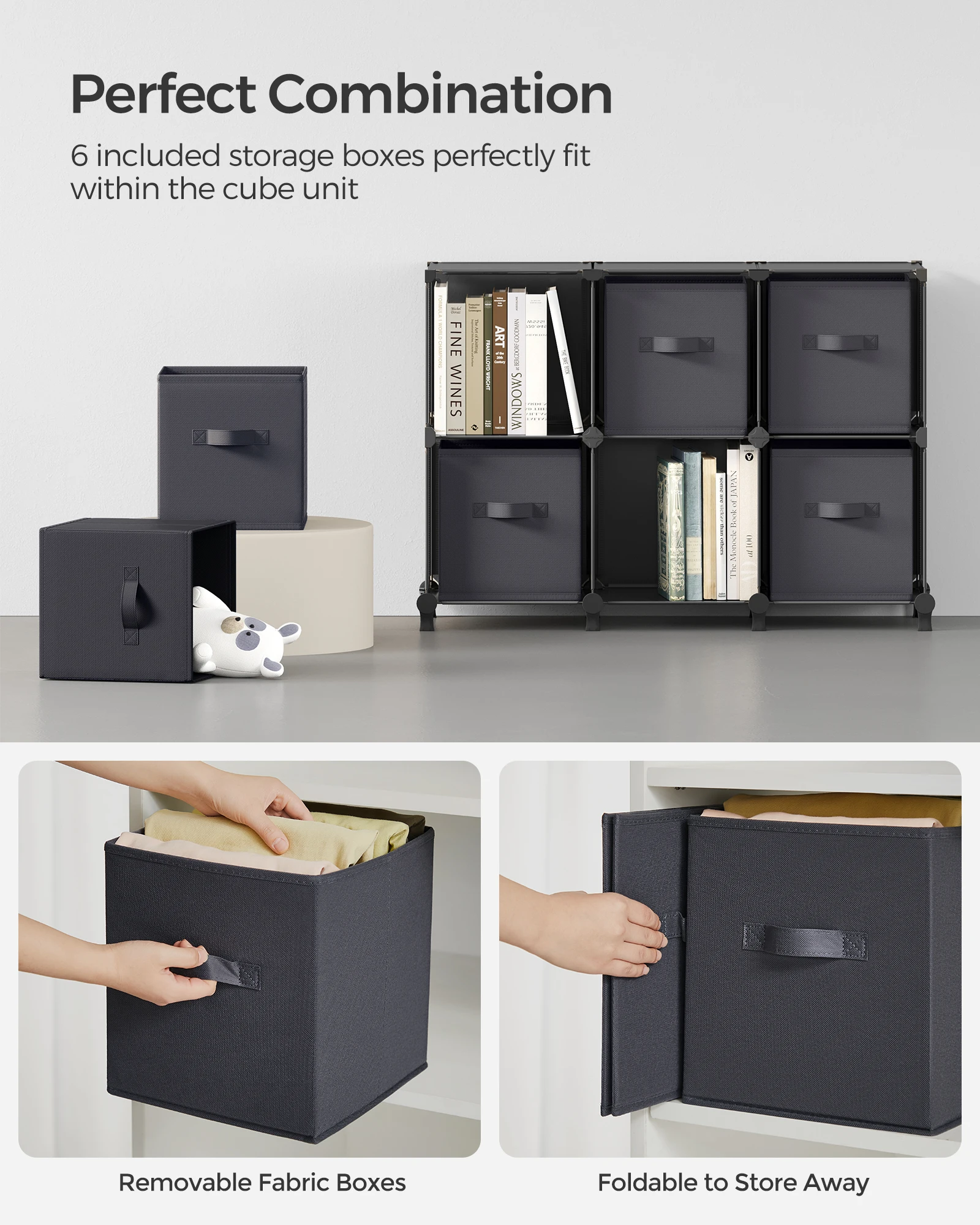 SONGMICS Customizable Shape Storage Cabinet Cube Storage Organizer with ...