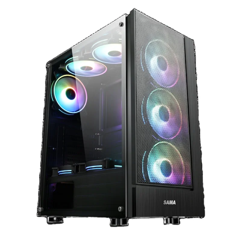 Sama Most Popular Atx Gaming Case Rgb Stipes Computer Gaming Casing Oem ...