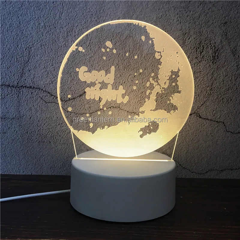 Custom LED engraving 3D LED acrylic night light gift USB interface is ...