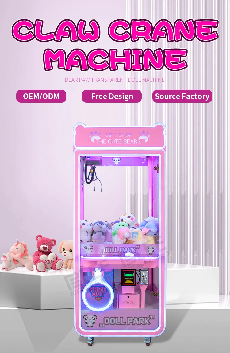 Coin Operated Arcade Doll Machine - Claw Crane Grabber