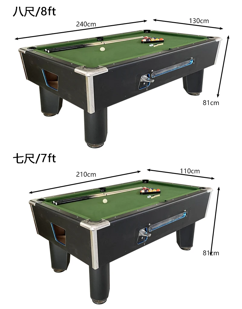 7ft/8ft Coin Pool Table - Torpsports TP-20101 System