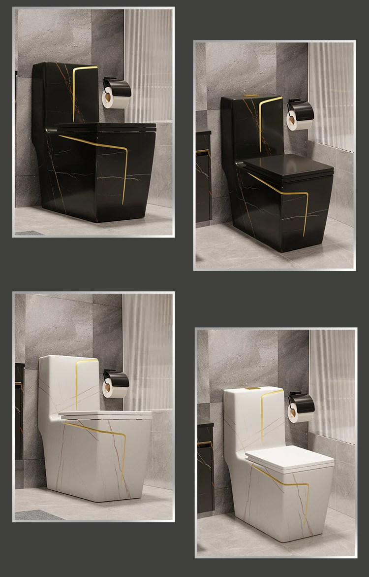 Inodoros Modernos Luxury Gold Black Porcelain Water Closet Ceramic One ...