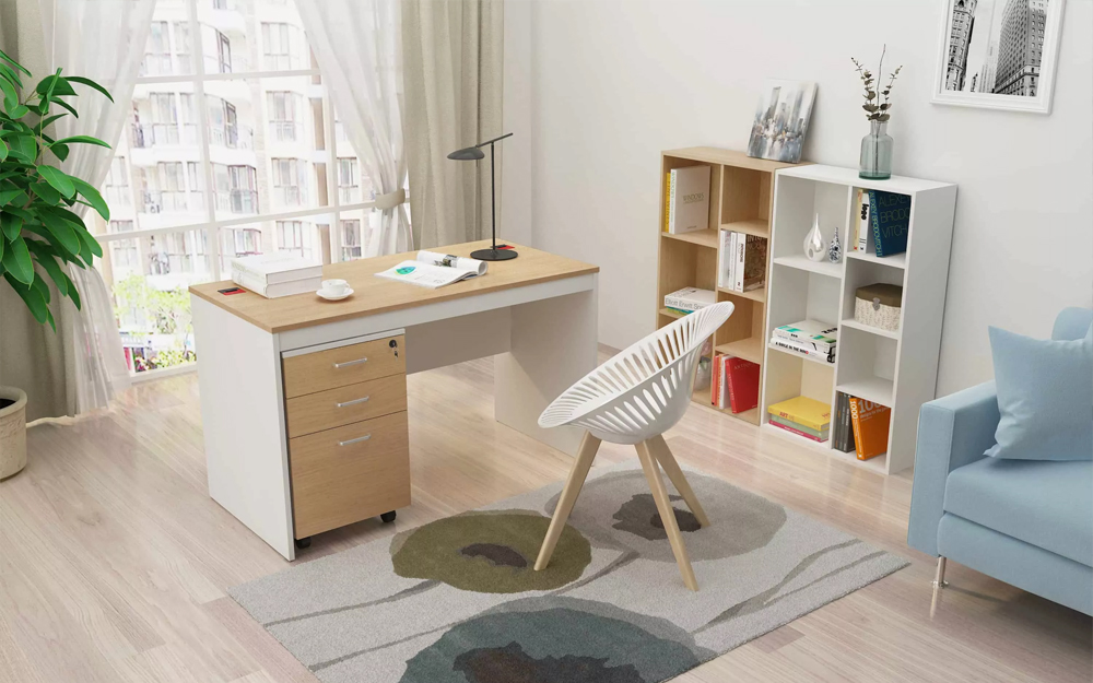 White Study Desk - Modern Computer Table for Home Office