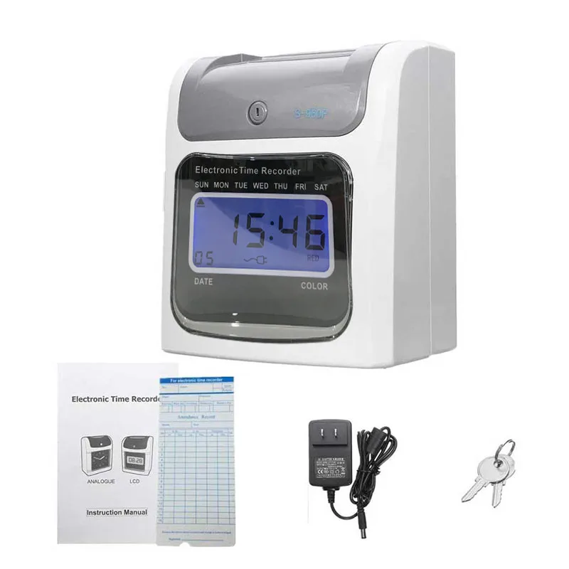 Digital Employee Attendance Time Recorder Desktop Automatic Card Punch ...