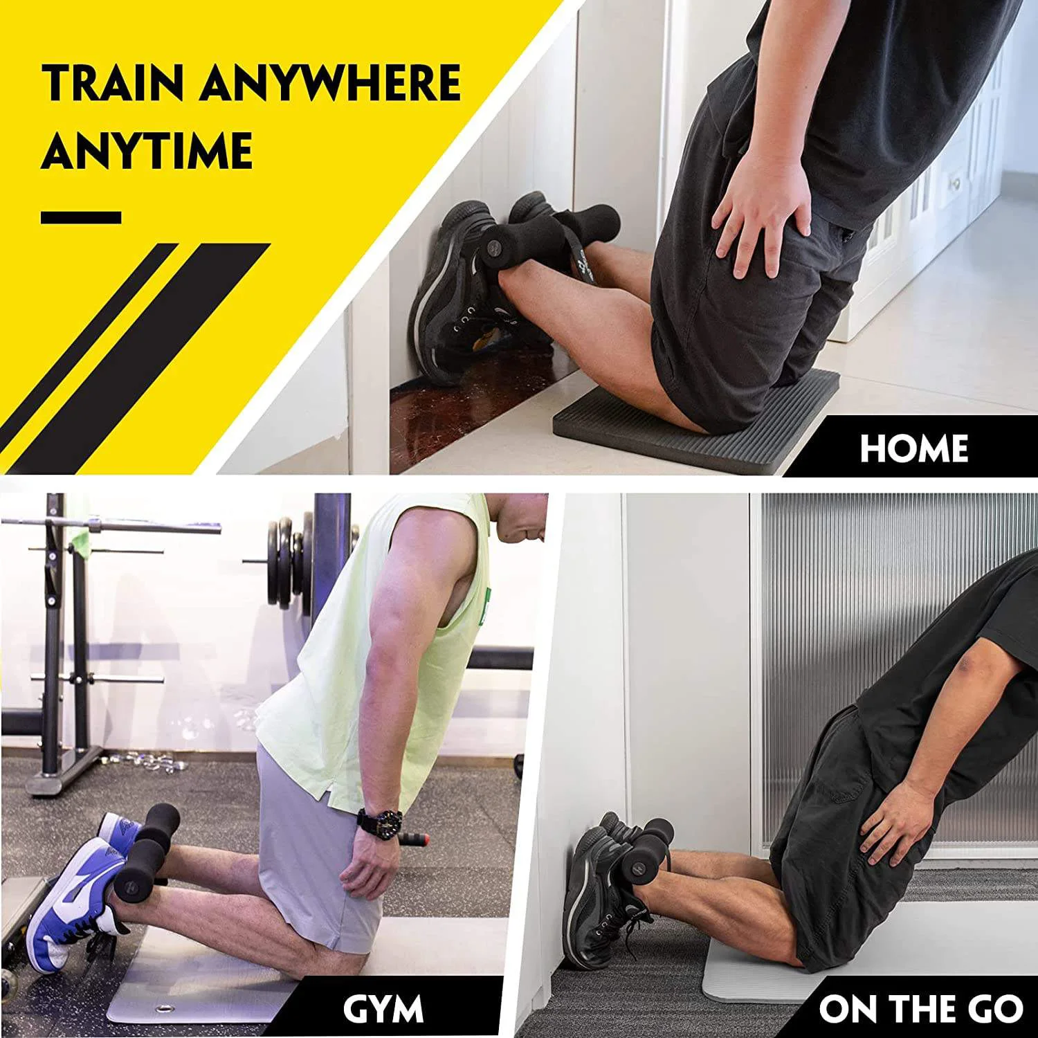 Wellshow Adjustable Nordic Hamstring Curl Strap Spanish Squats Home ...