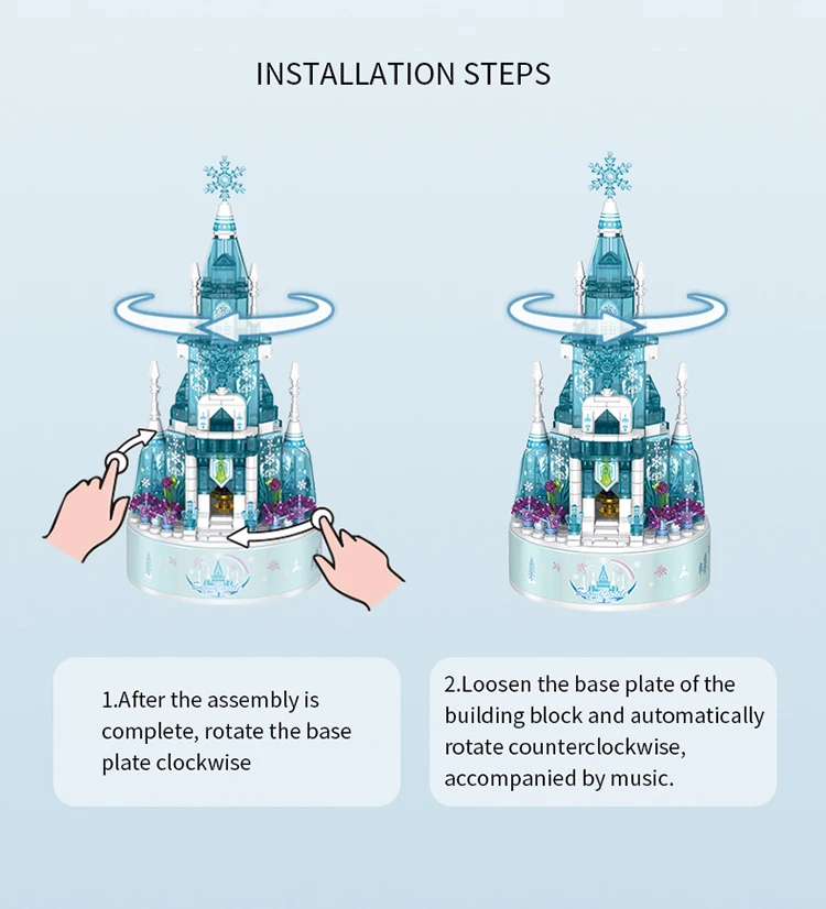 Wholesale Panlos 656016 Snow Castle Music Box 574pcs Creative Diy Spin ...