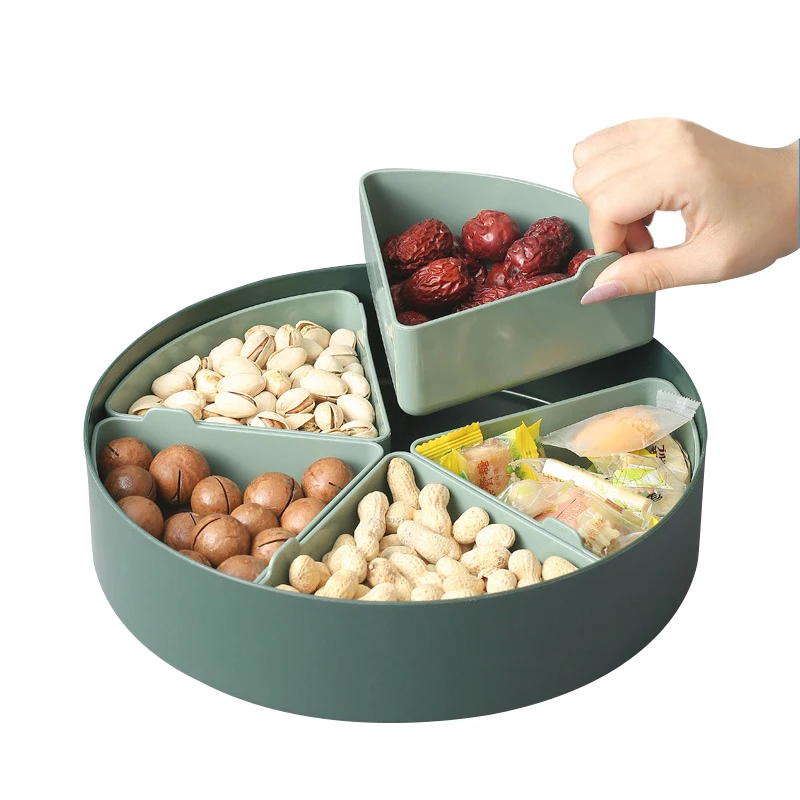 Multi Compartment Snack Tray Storage Box Dried Fruit Container Nuts ...