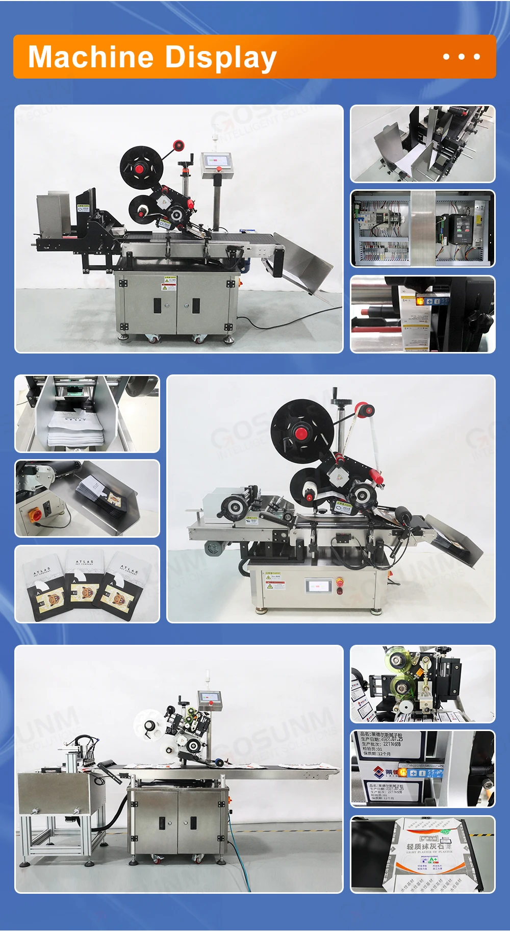 Automatic Adhesive Sticker Flat Labeling Machine by GOSUNM