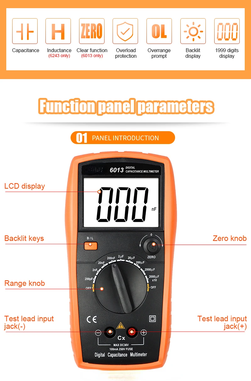 Decca 6013 Handheld Digital Capacitance Meter 20000uf Range 1999 ...