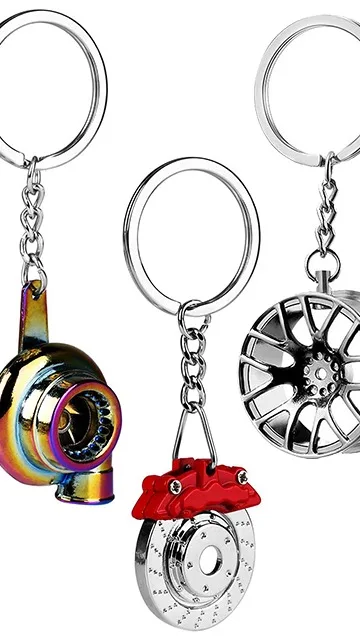 Custom Logo Automotive Car Parts Keychain Piston Disc Brake Rotor Turbo ...