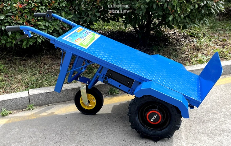 Portable Three-Wheel Electric Cargo Trolley Platform 500kg Load ...