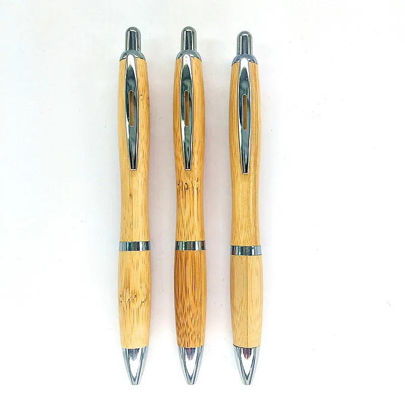 Bamboo Wooden Sustainable Retractable Ballpoint Pen With Reusable - Buy Bamboo Wooden Pen ...