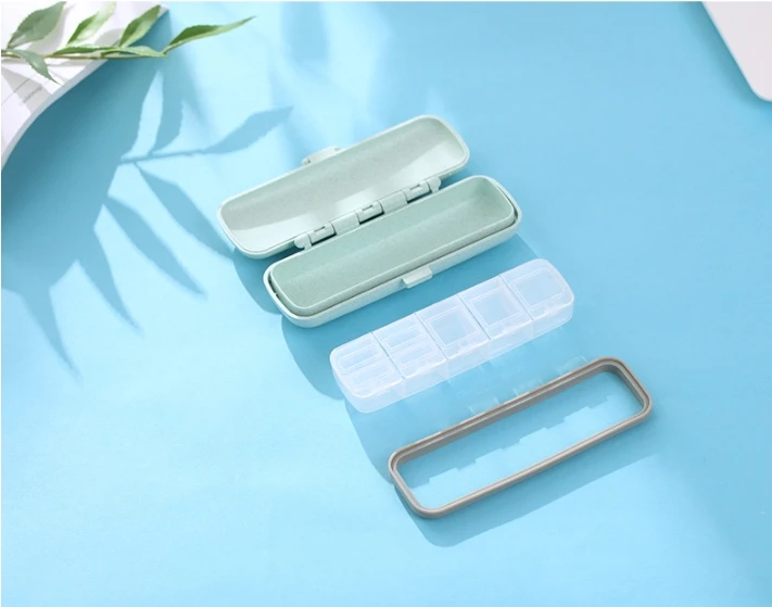 Hot Sales Wheat Straw Material Weekly Pill Organizers Pill Storage Case ...