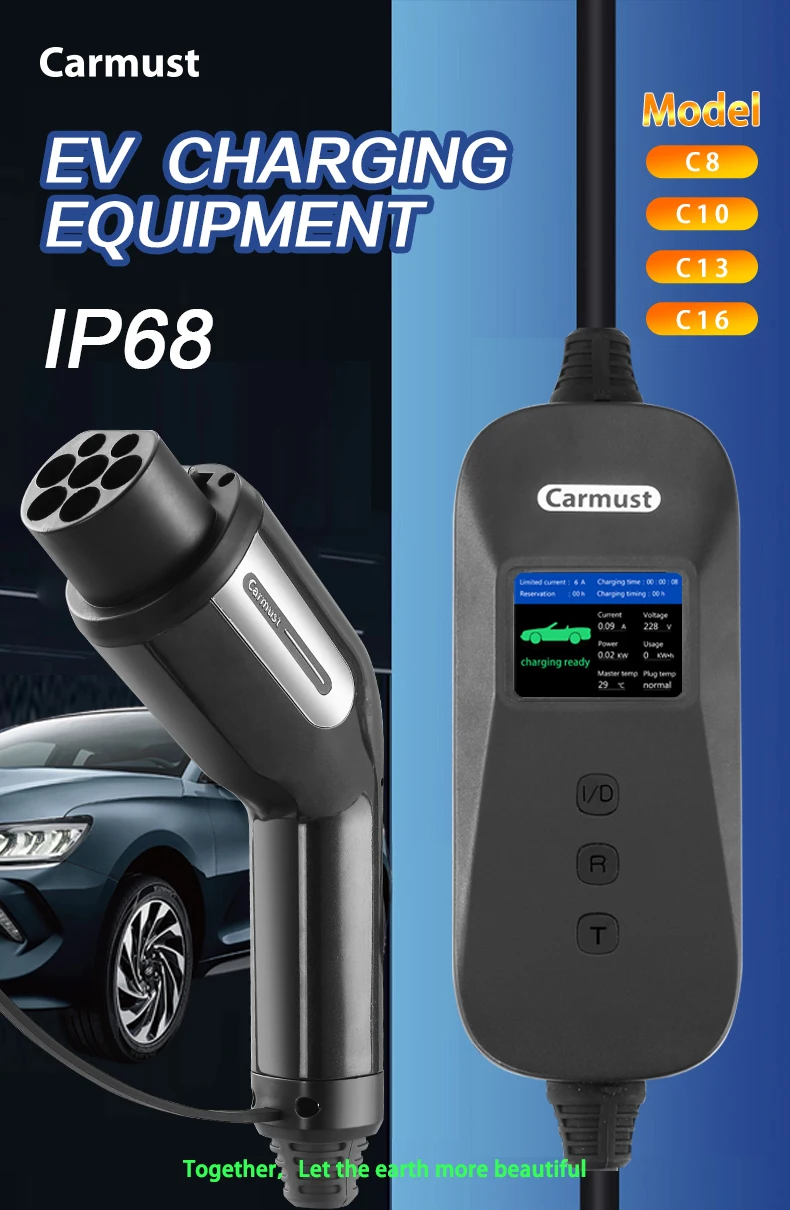 Carmust IP68 EV Charger AC Portable Charger Charging Cable AC Charging ...