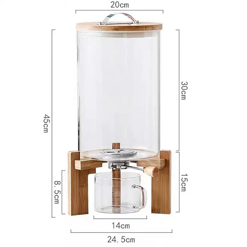 Eco-friendly Glass Bamboo Food Storage Container 5l/8l