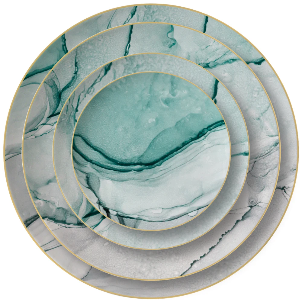 Jintch Modern Mint Green Platter Serving Plate Dinnerware Set For ...