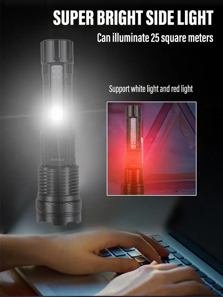 Super Bright 1000 Lumen Zoom Led Flashlight Strong Torch Light Linterna ...