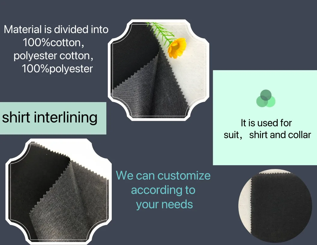 100% Cotton Shirt Interlining Woven Fusible Interfacing Fabric Fusing ...