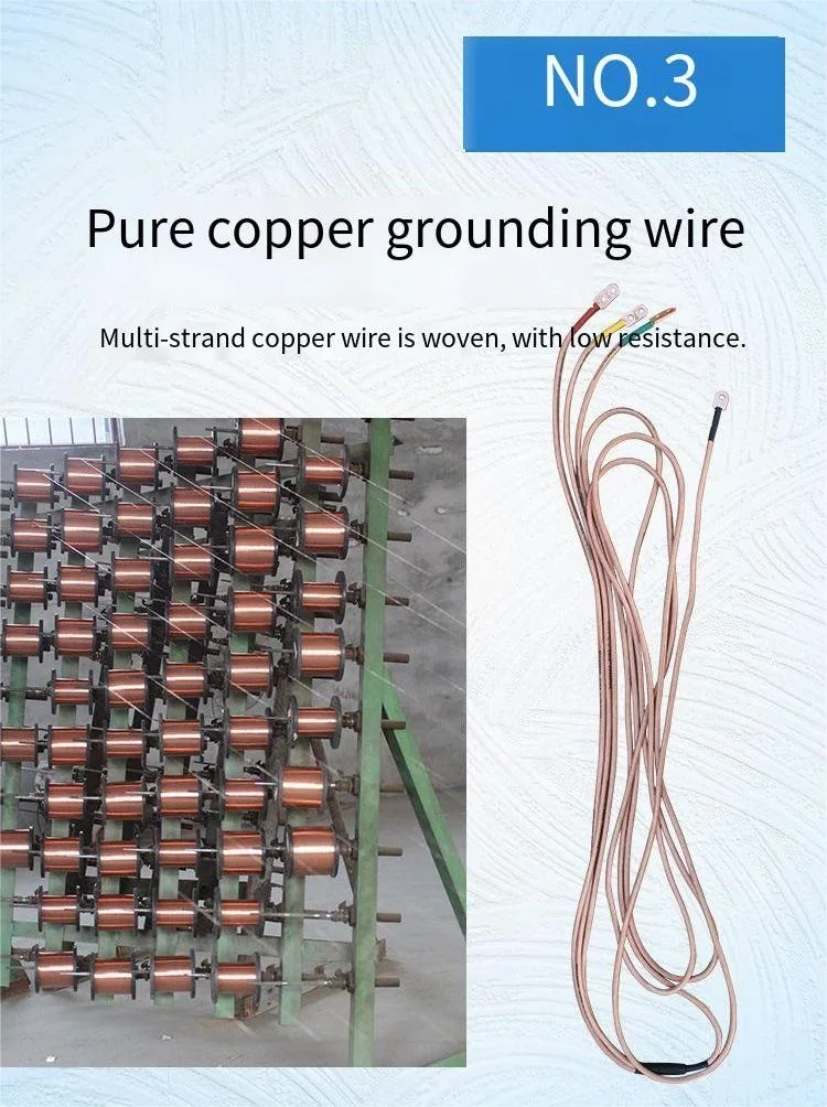 High Voltage Copper Earth Wire Earthing Clamp Set With Grounding Rods ...