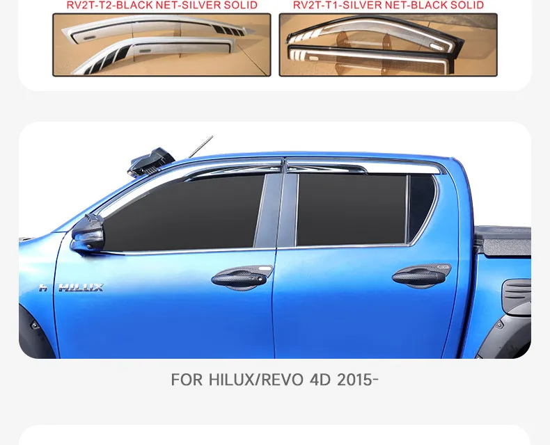 Tape On External Window Visors Hilux Accessories Window Wind Deflectors ...