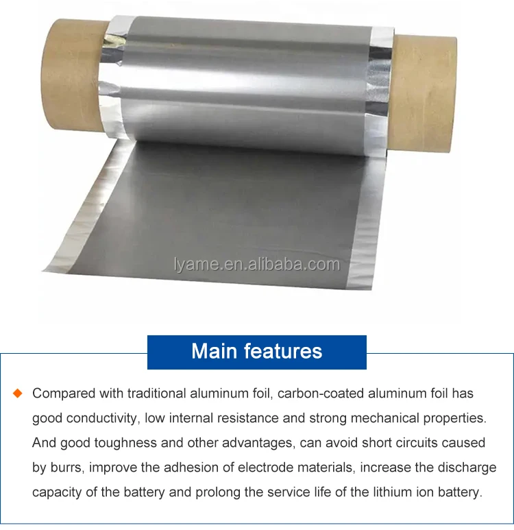 Carbon Coated Aluminum Foil Conductive For Lithium Battery Cathode ...