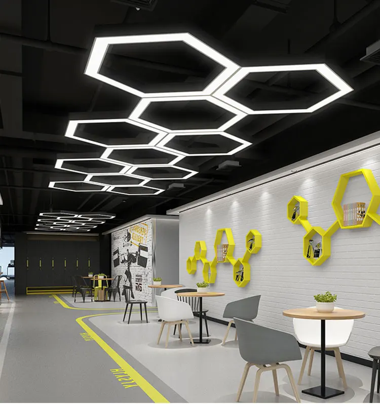 Commercial Hexagonal Pendant Lamp 800mm Linear Hanging Lamp Lighting ...