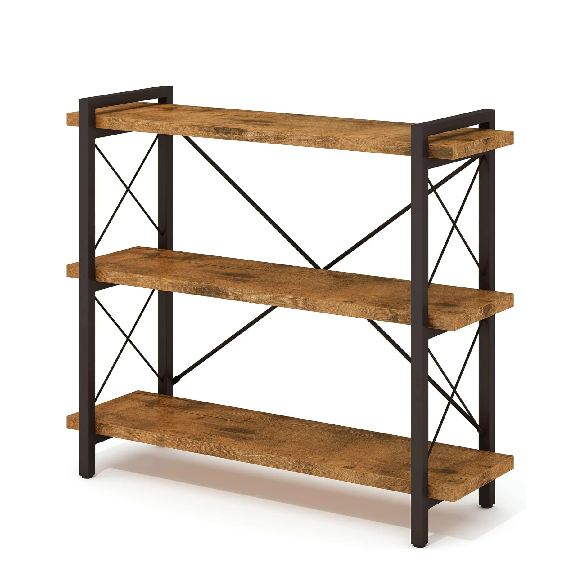 3-Tier luxury book shelves, Rustic book racks for home, Wood and Metal ...
