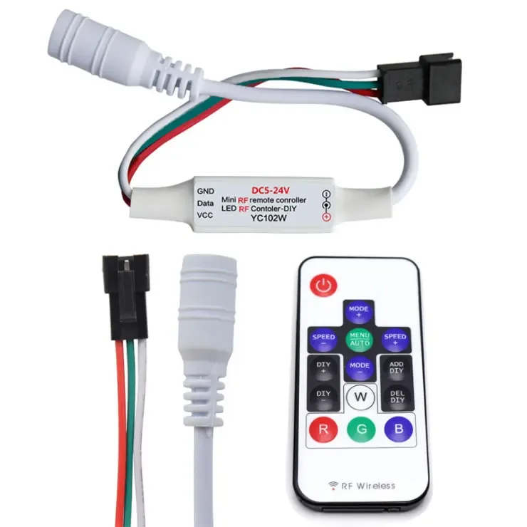 Spi Signals Rf Mini 14-key Dc5-24v Diy Dream Color Controller 358 Modes ...