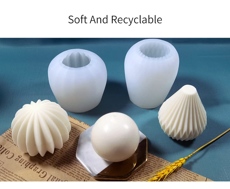 3D Geometric Pyriform Shape Silicone Candle Molds