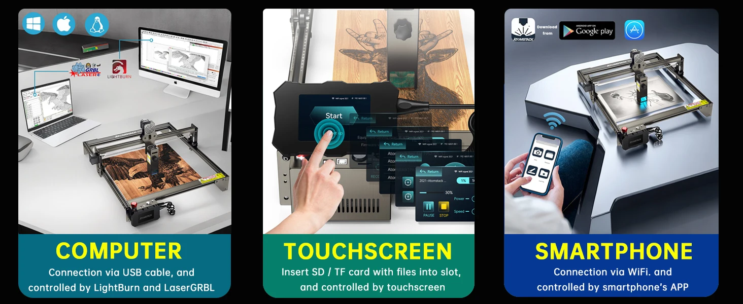 ATOMSTACK S10 X7 A10 Pro Laser Engraver - Precision & Portability