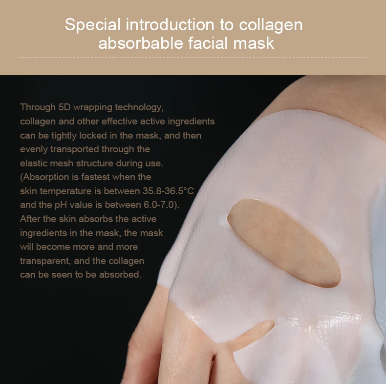 Face Skin Care Water Soluble Collagen Absorbable Mask Moisturizing ...