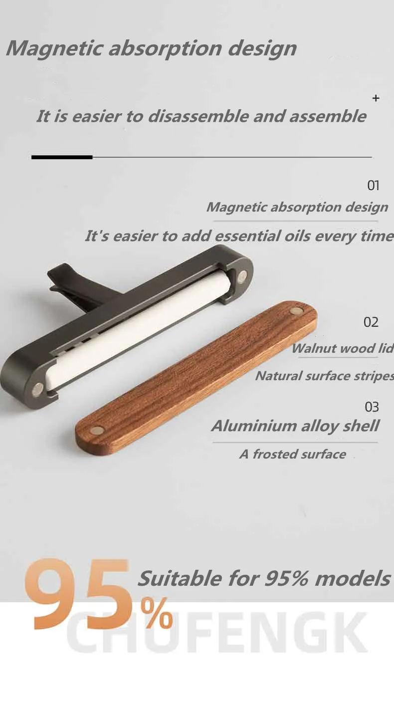 Custom Luxury Aromatic Wood Diffuser - Car Perfume Clip