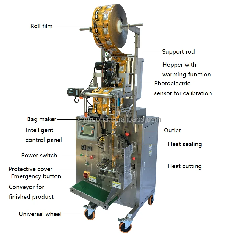 Multifunctional Vertical Paste Jam Sachet Packer 10g Tomato Sauce ...