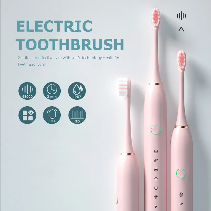 6 Cleaning Modes Sonic Toothbrush Ipx 7 Waterproof Electric Brush With ...