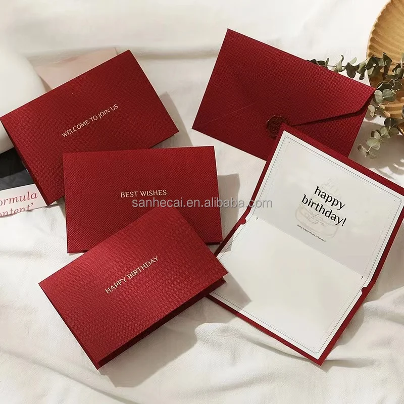 Luxury Custom Logo Red Business Invitation Gift Greeting Cards Jewelry ...