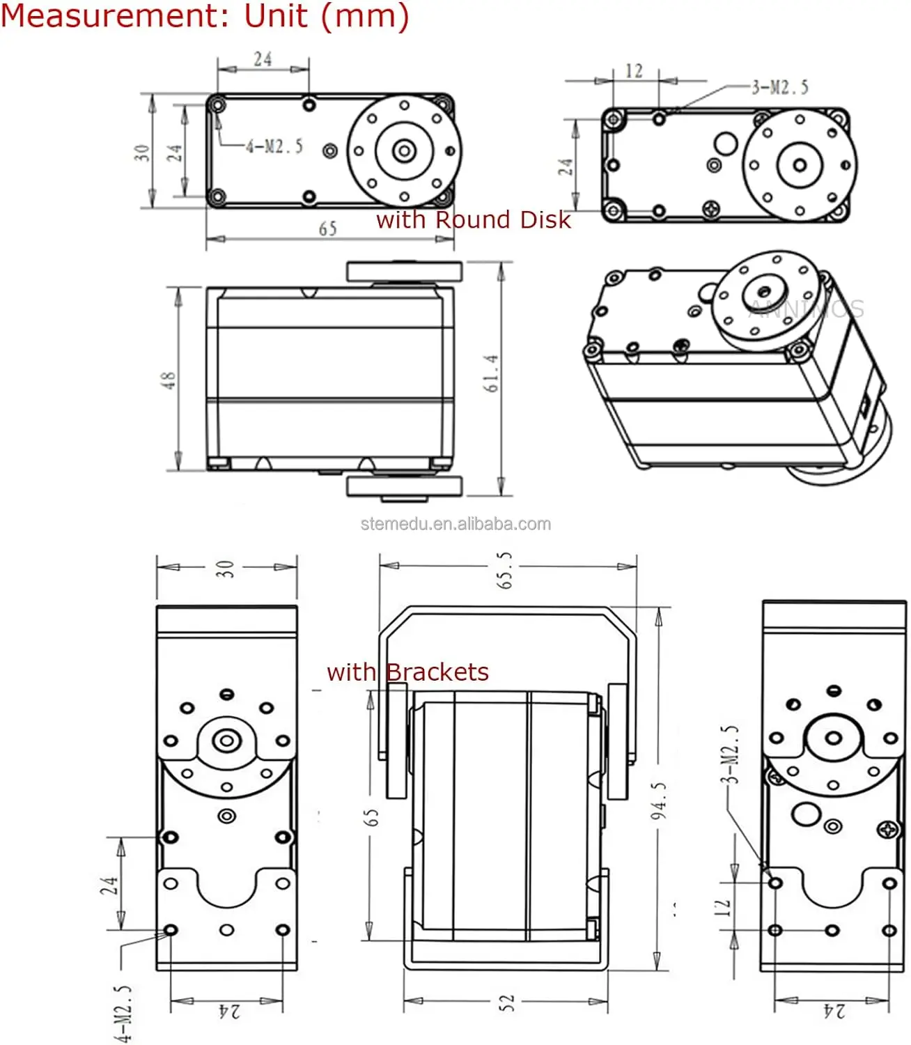 RC Car 60KG Robot Servo Motor - High Torque & Waterproof