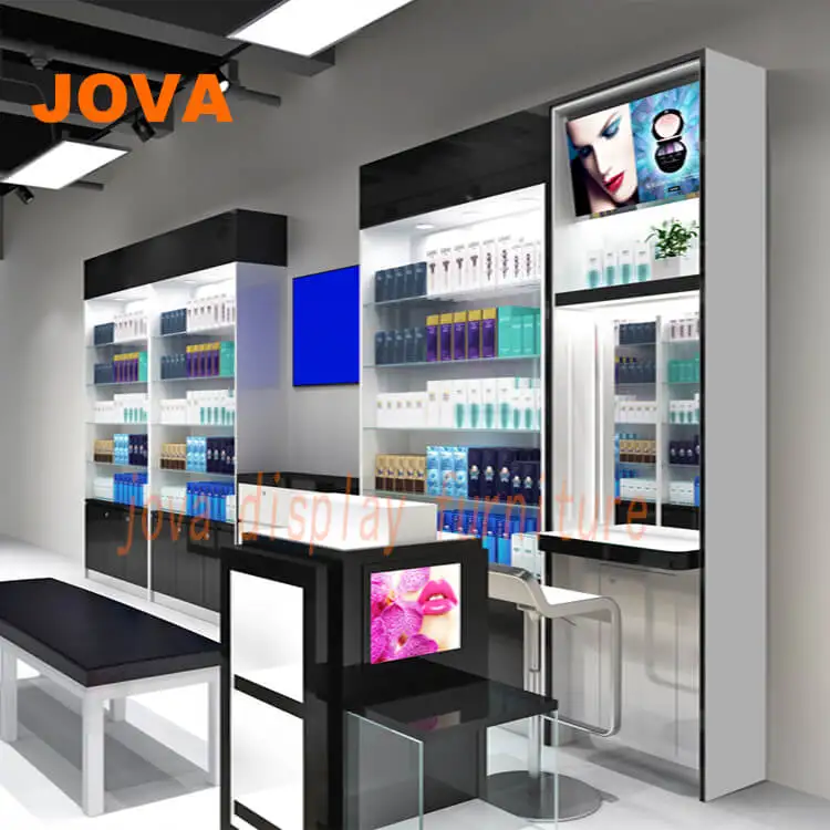 Custom Floor Display Stand Glass Showcase Cosmetic Wall Mounted Display Cabinet - Buy Wall Mount ...