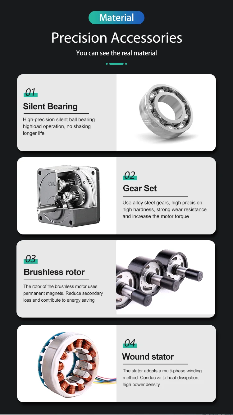 48v 750w L Shape Gearbox DC Brushless Kit for Smart Logistics